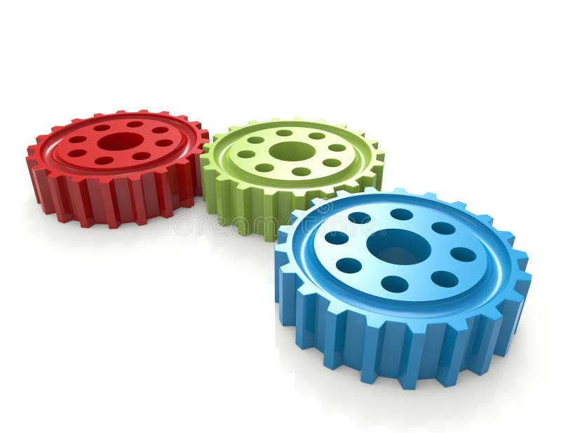 Colorful gears stock illustration. Illustration of togetherness - 40705921
