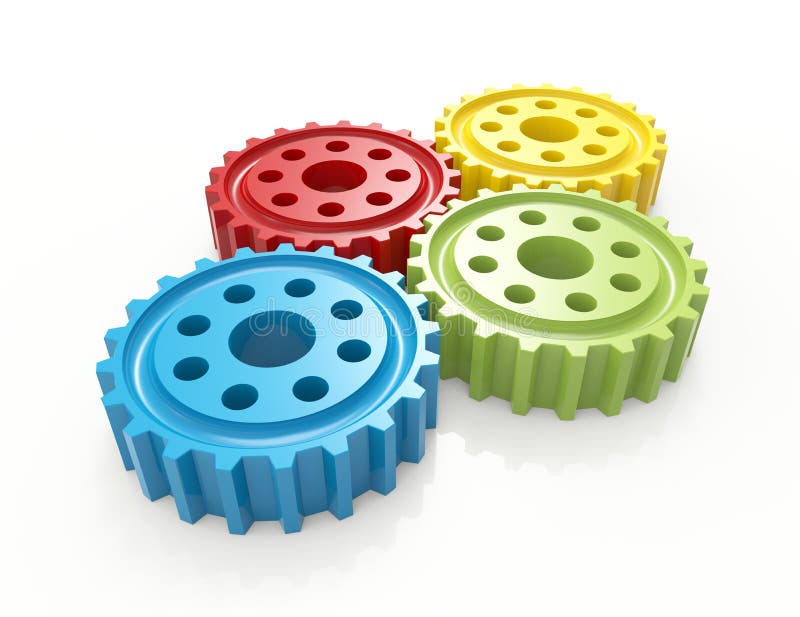 Colorful gears stock illustration. Illustration of group - 43167767