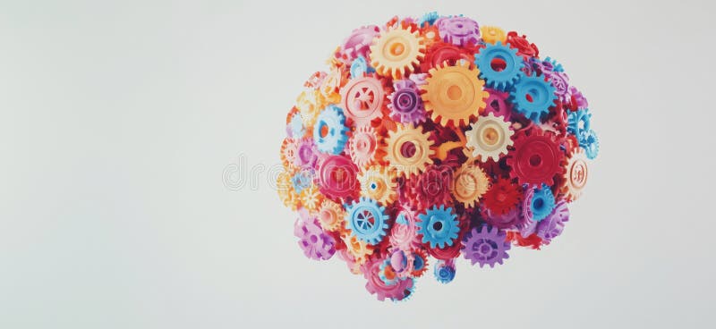 Colorful Gears Forming a Brain Symbolizing Creativity and Innovation in ...