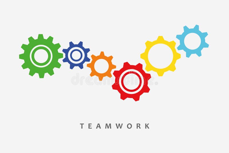 Colorful Gears Idea Teamwork Stock Vector - Illustration of drawing ...