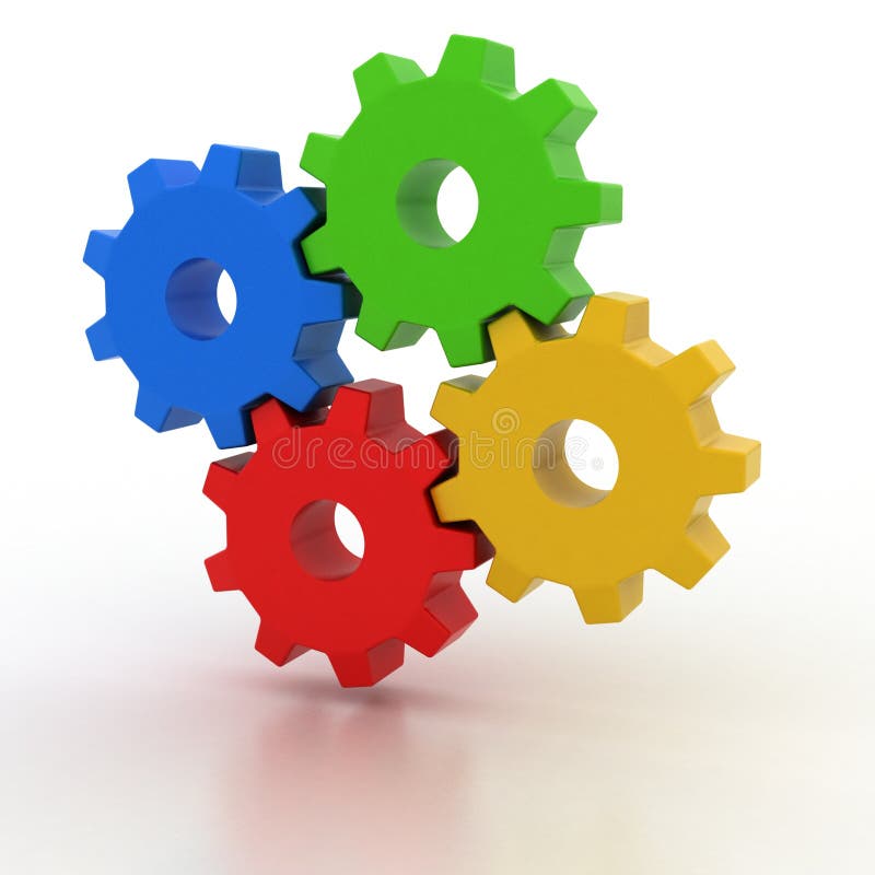 Color gears stock illustration. Illustration of communication - 11177743
