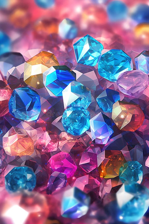 Colorful Gems Background. 3d Rendering, 3d Illustration Stock ...