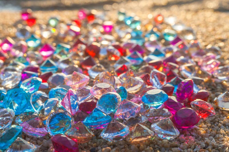 Colorful Gemstones on the Beach Stock Photo - Image of colorful ...