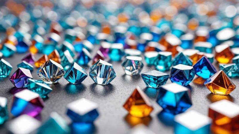 Colorful Gemstones Scattered, Creating a Vibrant and Luxurious Visual ...