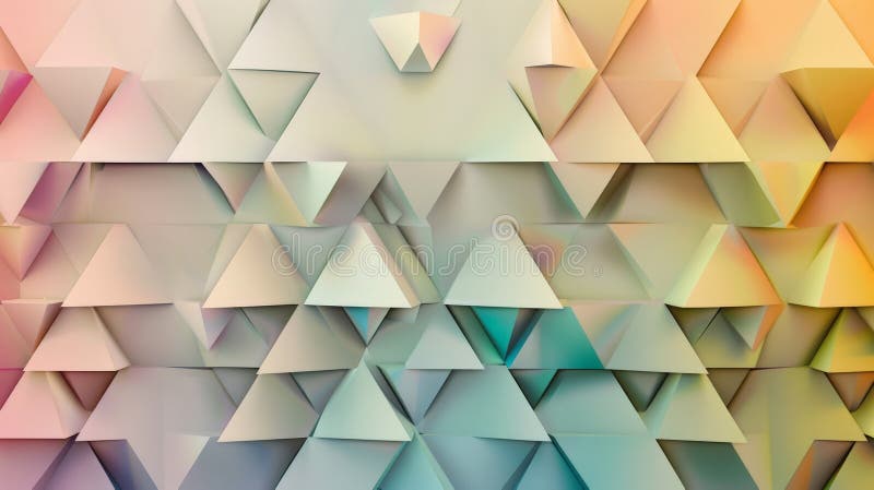 Colorful Geometric Abstract Art Featuring Overlapping 3d Triangles and ...