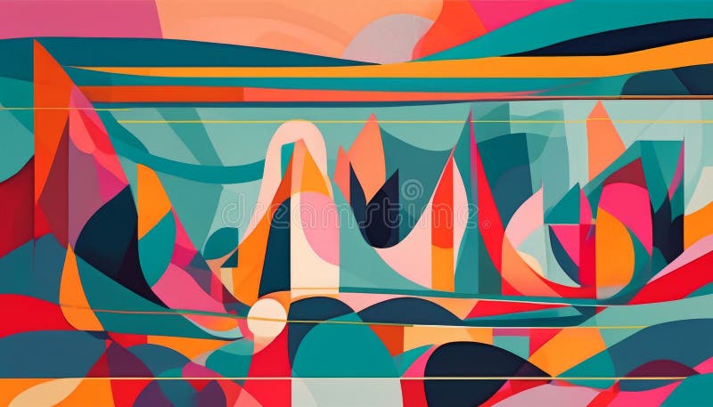 Colorful Geometric Abstract Art Stock Illustration - Illustration of ...