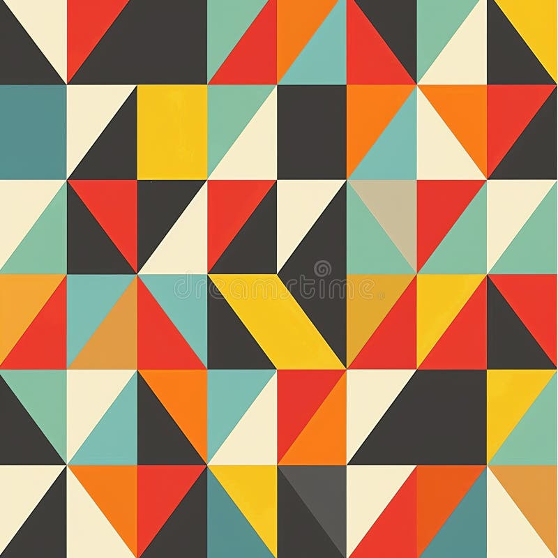 Colorful Geometric Abstract Background with Squares and Triangles ...