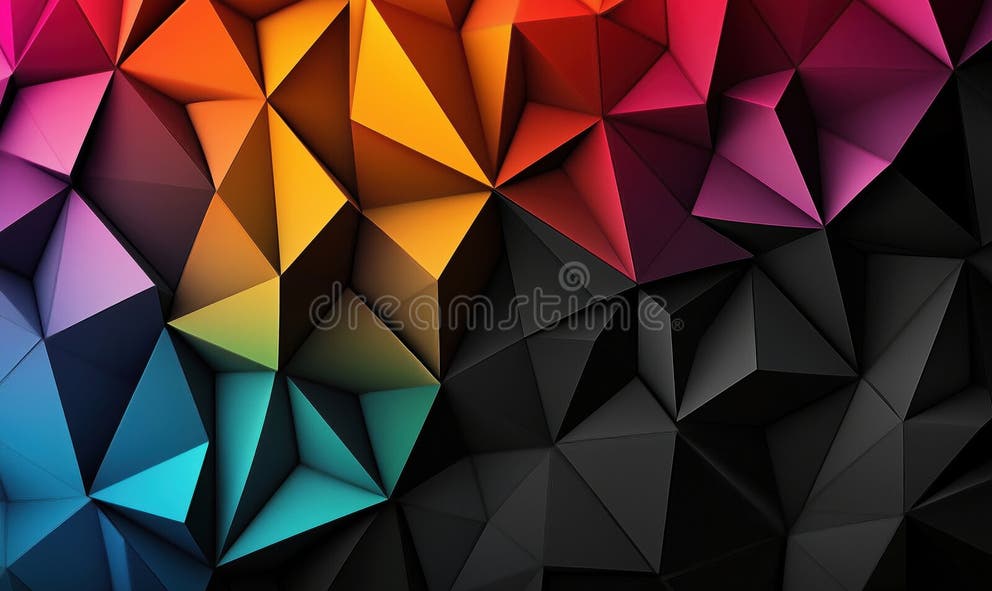 Colorful Geometric Abstract Background with Triangular Shapes and Gradients Stock Photo - Image ...