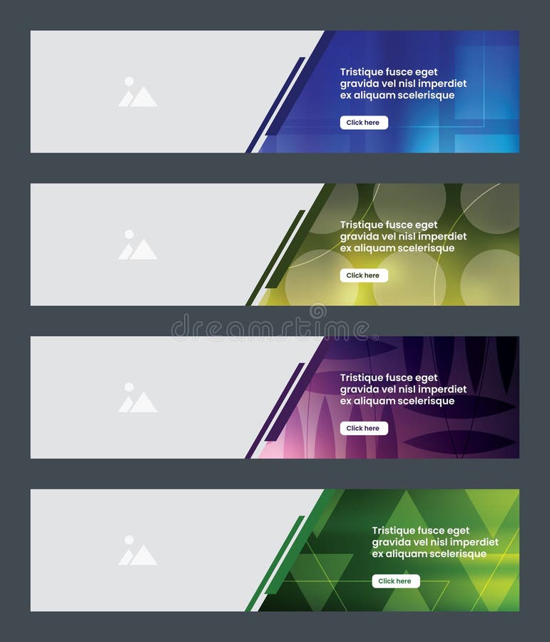 Colorful Geometric Abstract Banners Templates with Gradient Backgrounds ...