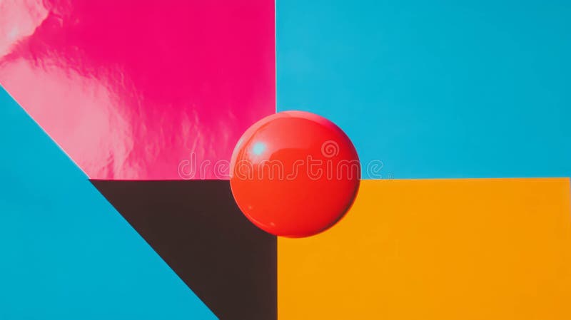 Colorful Geometric Abstract Flat Lay with Bold Shapes and Bright ...