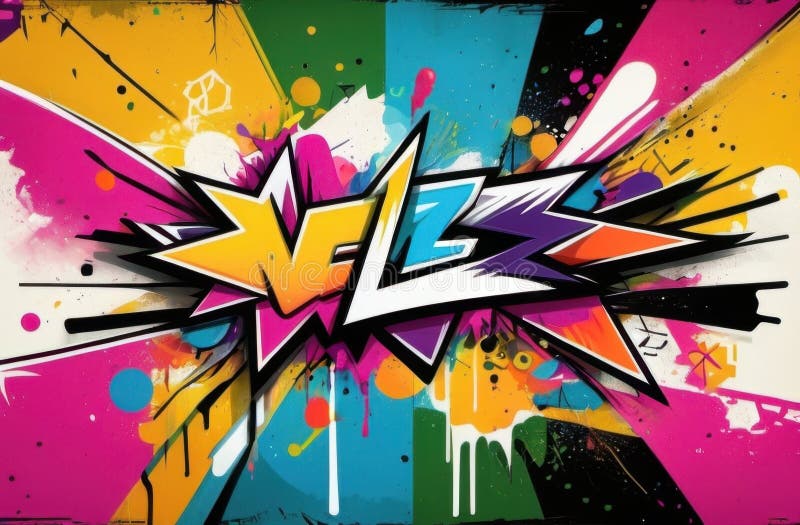 Colorful Geometric Abstract Graffiti Background 6-1-2025 Stock ...