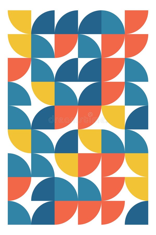 Colorful Geometric Abstract Pattern with Blue, Orange, and Yellow ...