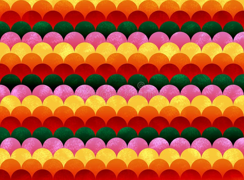 Colorful Geometric Abstract Pattern. Bright Identical Scales are ...