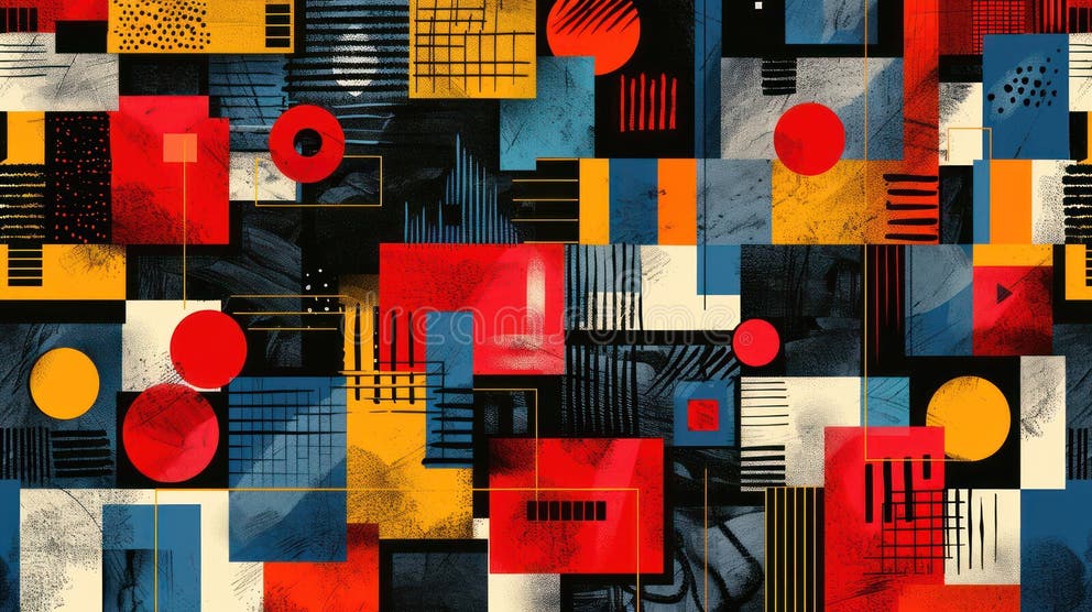 Colorful Geometric Abstractions: Vector Illustration with Lines and ...