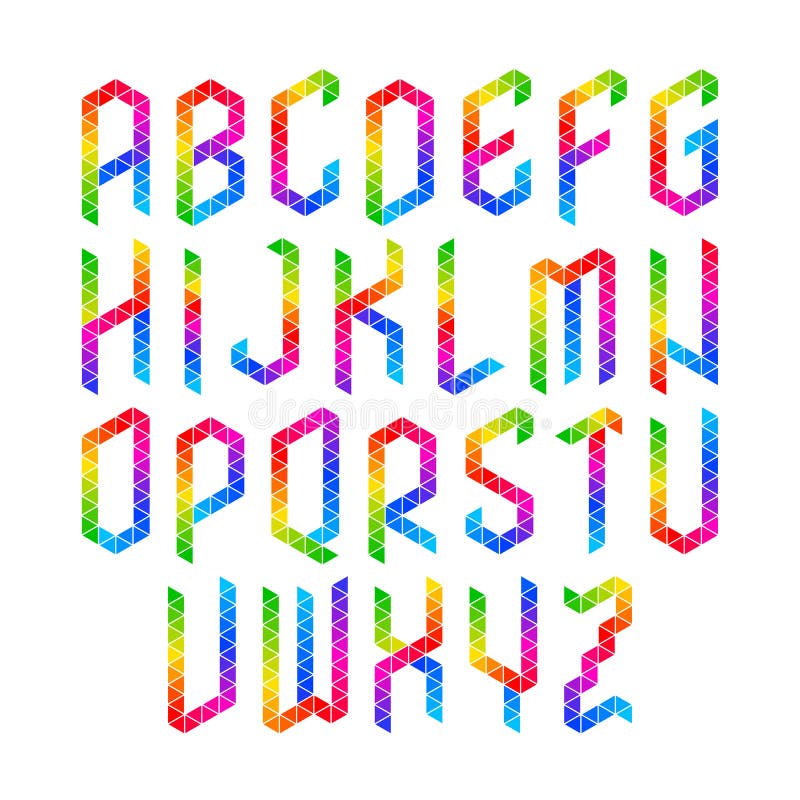 Colorful Geometric Alphabet Stock Vector - Illustration of font ...