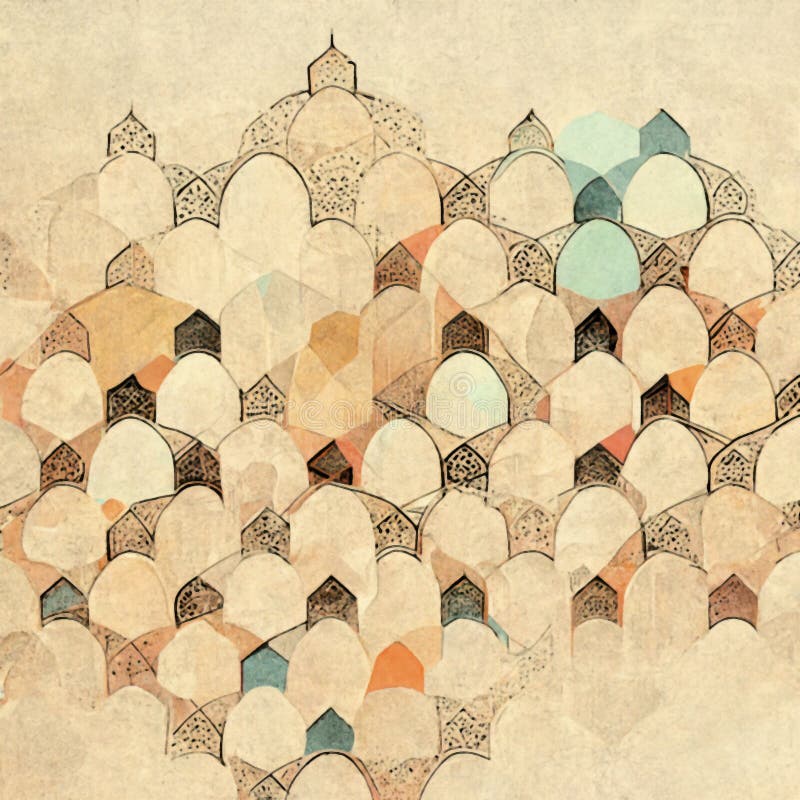 Colorful Geometric Arabic Pattern Background Stock Illustration ...