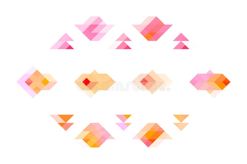 Colorful Geometric Background, Pink and Peach Tones Stock Illustration ...