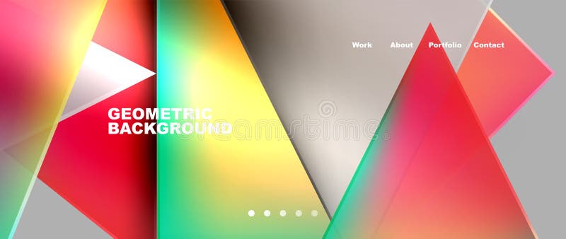 Colorful Geometric Background with Triangles and Squares on a Gray Backdrop Stock Vector ...