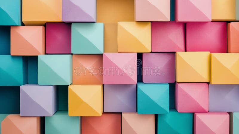 Colorful Geometric Blocks Arranged in a Vibrant Pattern on a Flat ...
