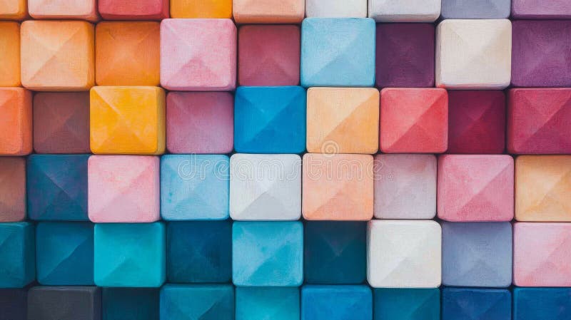 Colorful Geometric Blocks Arranged in a Vibrant Pattern on a Flat ...