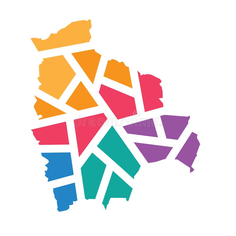 Colorful Geometric Bolivia Map Stock Vector - Illustration of abstract ...