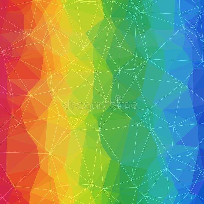 Geometric Rainbow Background of Asymmetric Triangles Grid. Stock Vector ...