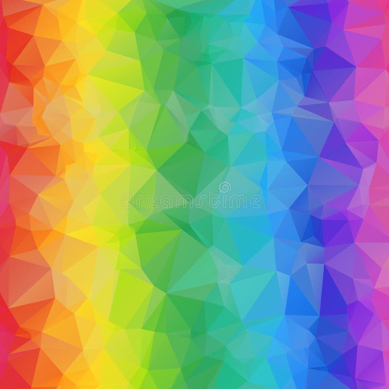 Geometric Rainbow Background of Asymmetric Triangles Grid. Stock Vector ...