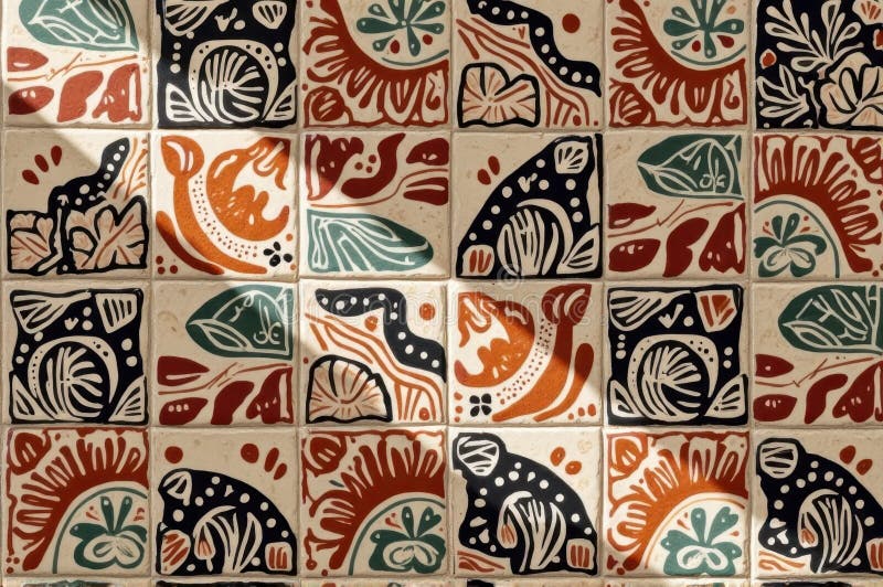 Colorful Geometric Ceramic Tiles with Floral and Abstract Patterns ...