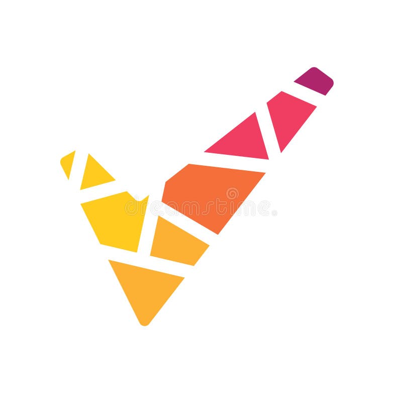 Colorful Geometric Colorful Check Mark Icon Stock Vector - Illustration ...