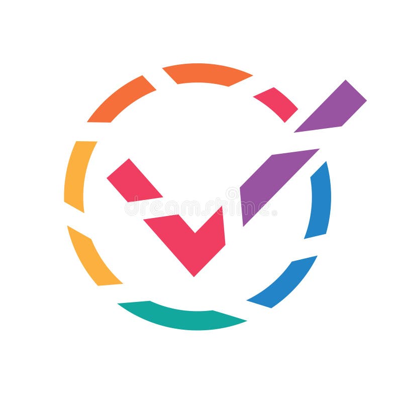 Colorful Geometric Colorful Check Mark Icon Stock Vector - Illustration ...