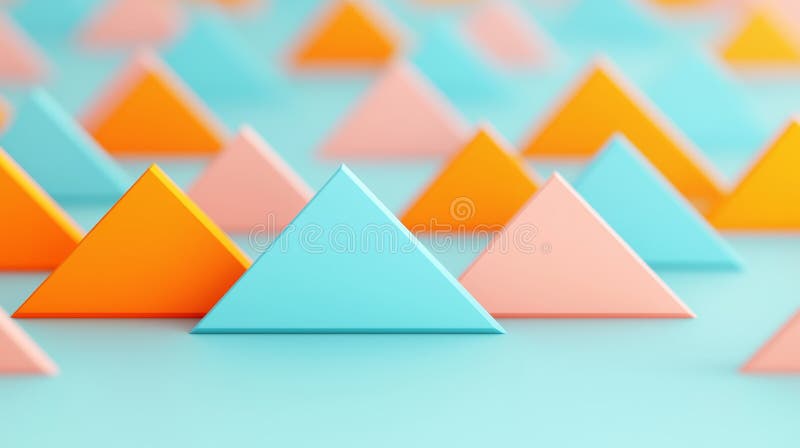 Colorful Geometric Composition with Overlapping Triangles on Soft ...