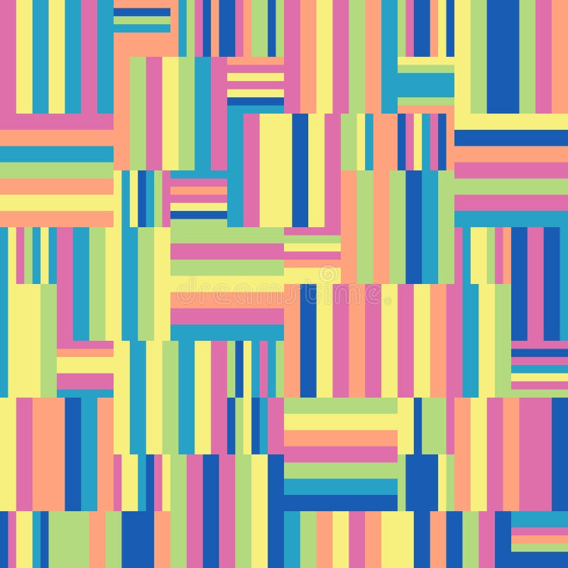 Colorful Geometric Composition. Vertical and Horizontal Multi-colored ...