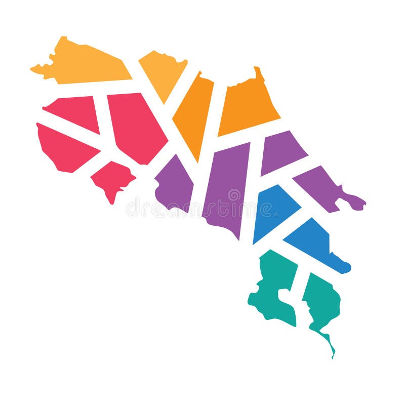 Colorful Geometric Costa Rica Map Stock Vector - Illustration of ...