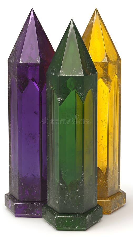 Colorful Geometric Crystal Obelisks Stock Illustration - Illustration ...
