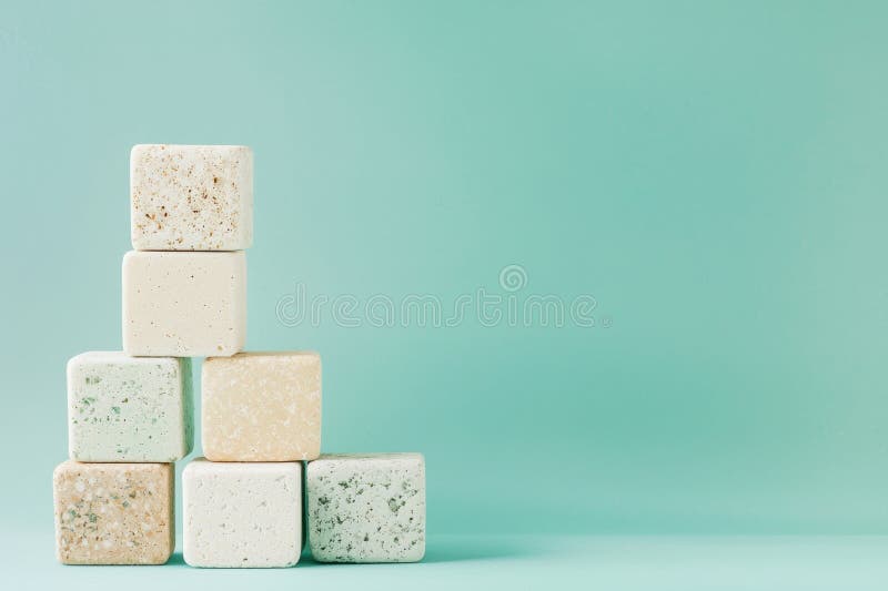 Colorful Geometric Cubes Stacked on a Soft Pastel Background for Design ...