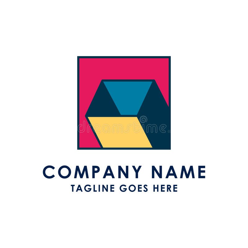 Colorful Geometric Cubic Cube Box for Package or Storage Logo Design ...