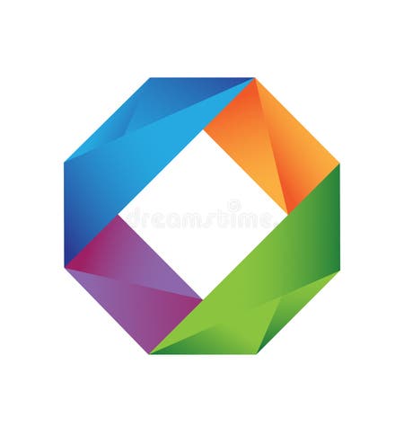 Colorful Geometric Logo Design Stock Vector - Illustration of geometric ...