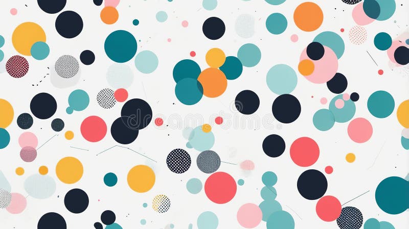 Colorful Geometric Dot Pattern on White Background and Creative ...