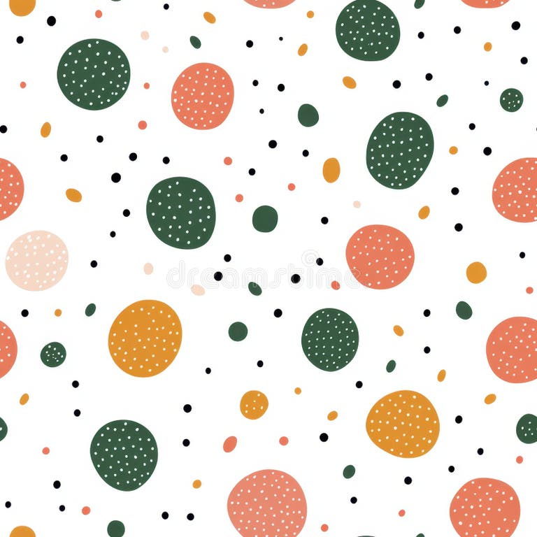Colorful Geometric Dots Pattern - Abstract Polka Dots on White ...