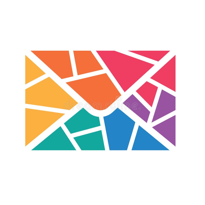 Colorful Geometric Envelope Icon Stock Vector - Illustration of ...