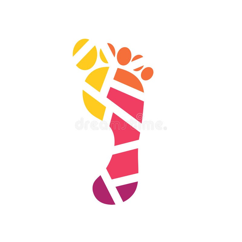 Colorful Geometric Foot Icon Stock Vector - Illustration of foott, move ...