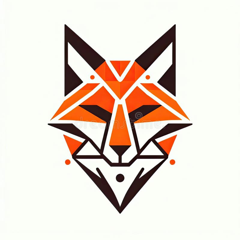 Colorful Geometric Fox Head Vector Icon Stock Illustration ...