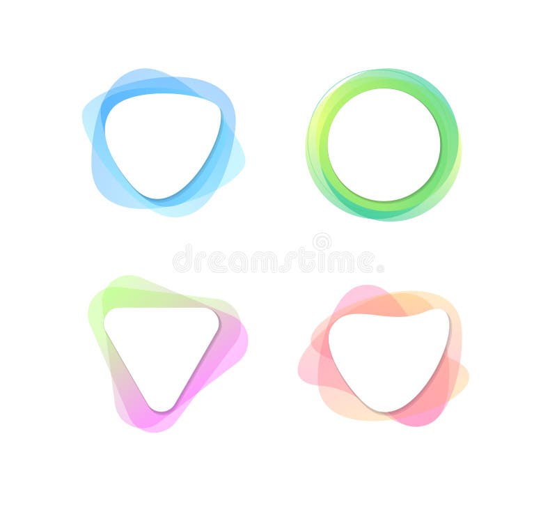 Colorful Geometric Frames Flat Design Vector Stock Vector ...