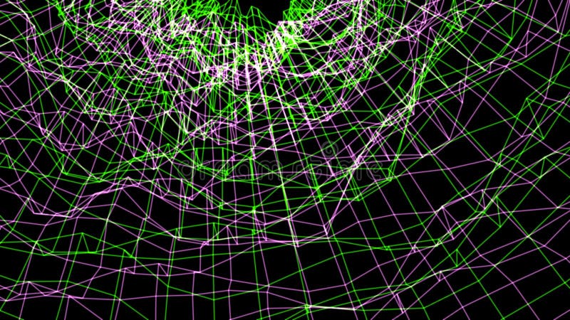 Colorful Geometric Grid in Three Dimension Space Stock Illustration ...