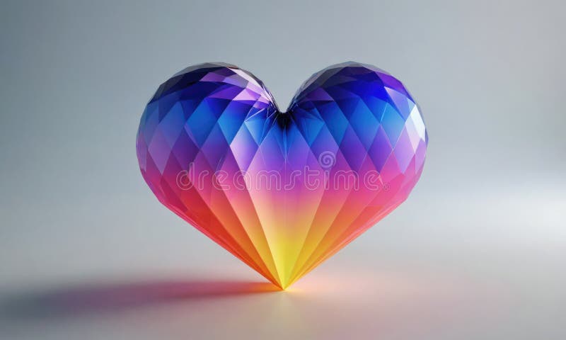 Rainbow Heart Shape Diamond Stock Illustrations – 472 Rainbow Heart ...