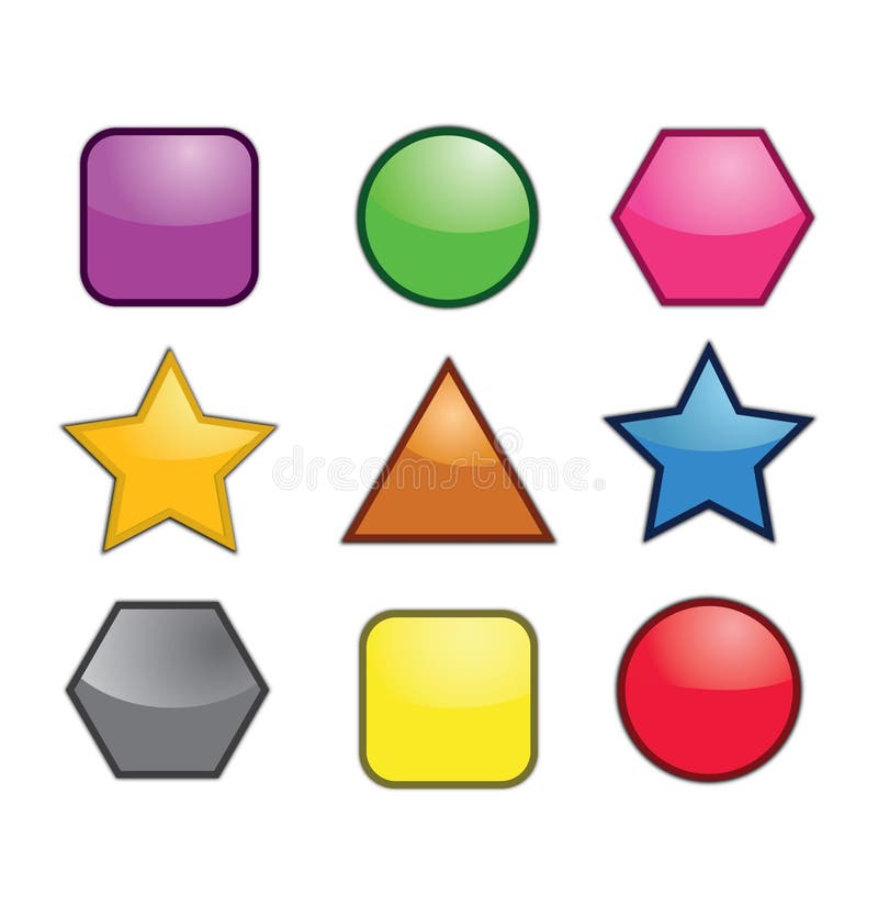 Colorful Geometric Icons stock image. Illustration of internet - 27450087