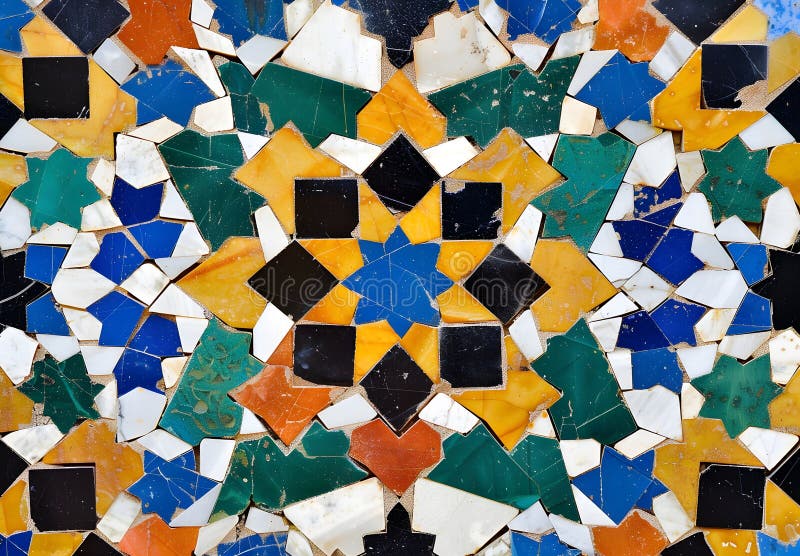 Colorful Geometric Islamic Tile Mosaic Pattern Stock Illustration ...