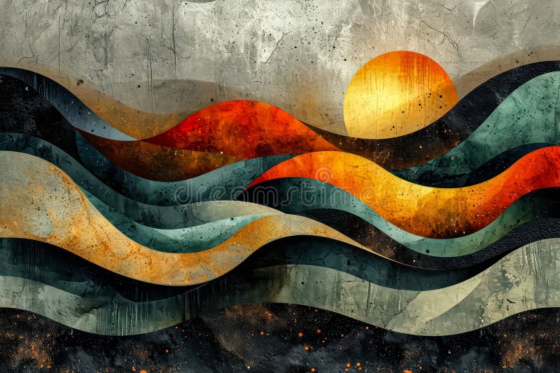 Colorful Geometric Lines Harmony Abstract Stock Illustration ...