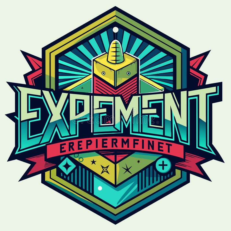 A Colorful Geometric Logo Design Featuring a Hexagonal Frame, Textured ...