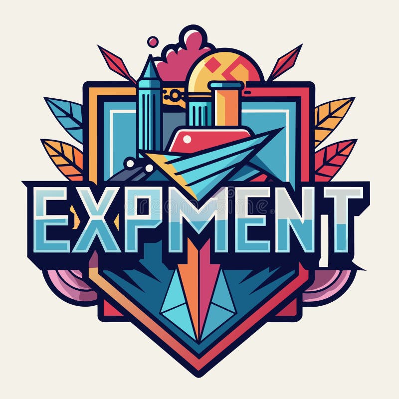 A Colorful, Geometric Logo Featuring a Shield with the Word EXPERIMENT ...